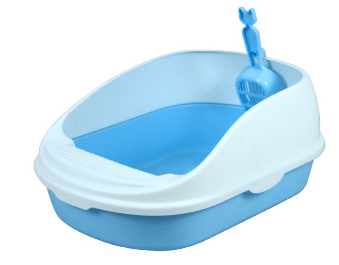 Semi-enclosed litterbox (blue) – Catmail Catalog